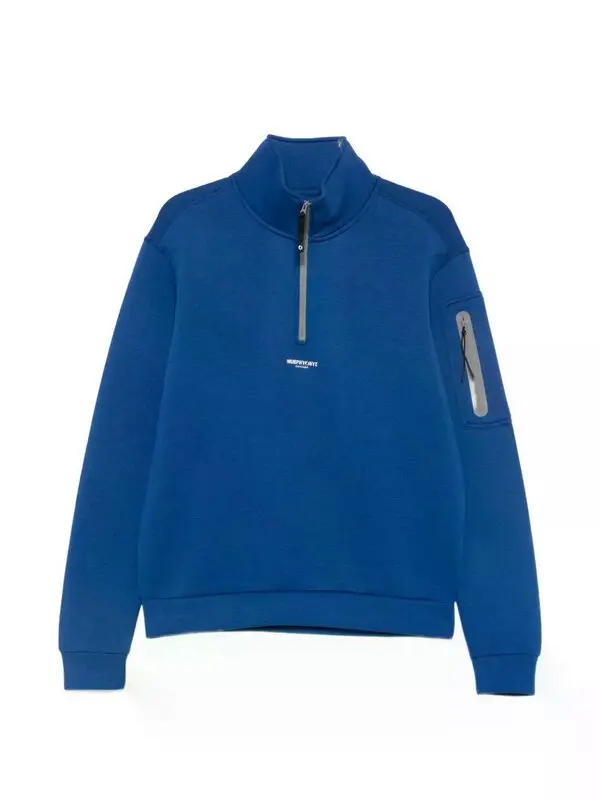MURPHY&NYE Scrupper Logo-print Quarter-zip Sweatshirt - Blue