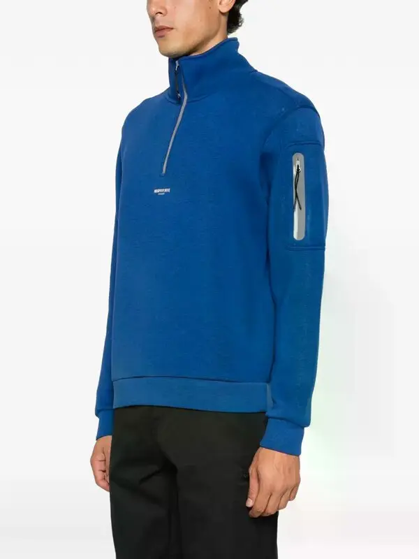 MURPHY&NYE Scrupper Logo-print Quarter-zip Sweatshirt - Blue
