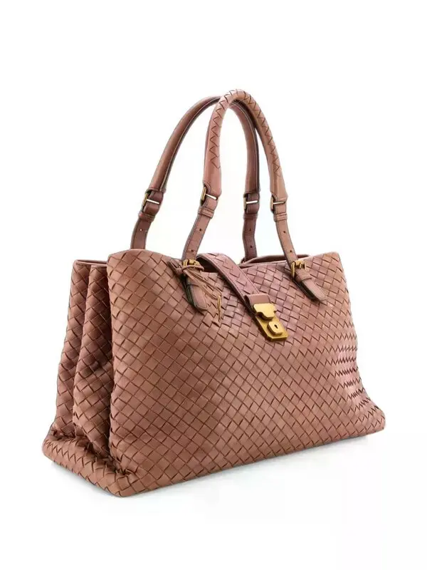 Bottega Veneta Roma Bag Intrecciato Nappa Medium Tote Bag - Brown