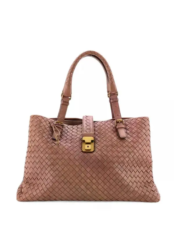Bottega Veneta Roma Bag Intrecciato Nappa Medium Tote Bag - Brown