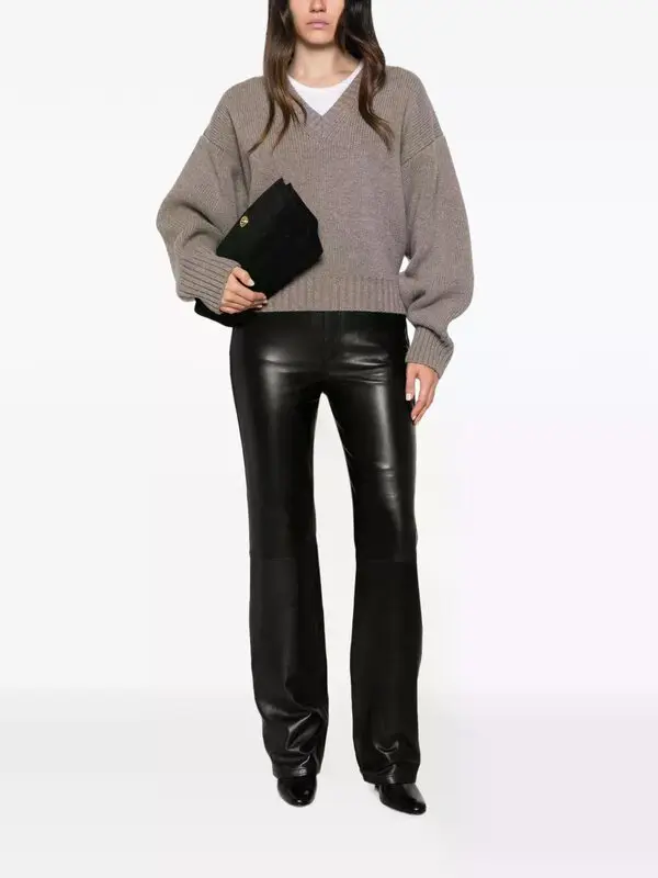 RÓHE Leather Flared Trousers