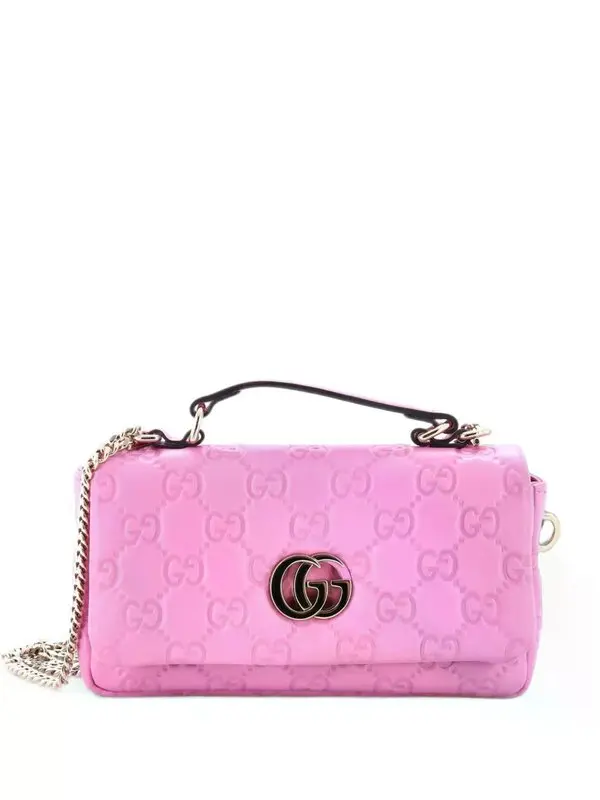 Gucci Gg Milano Top Handle Bag Guccissima Leather Mini Shoulder Bag - Pink