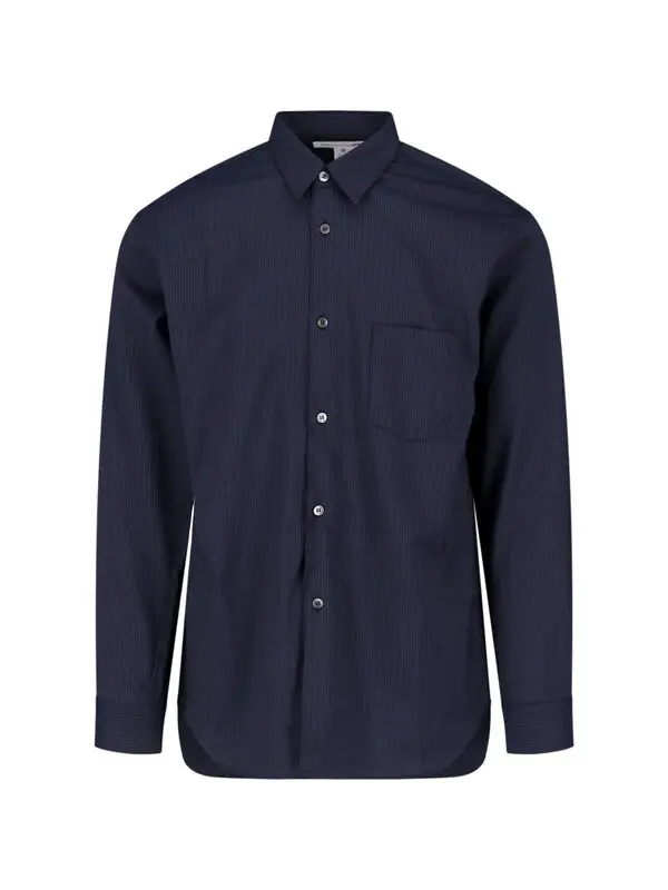 Comme Des Garçons Dark Wool Blend Shirt - Blue