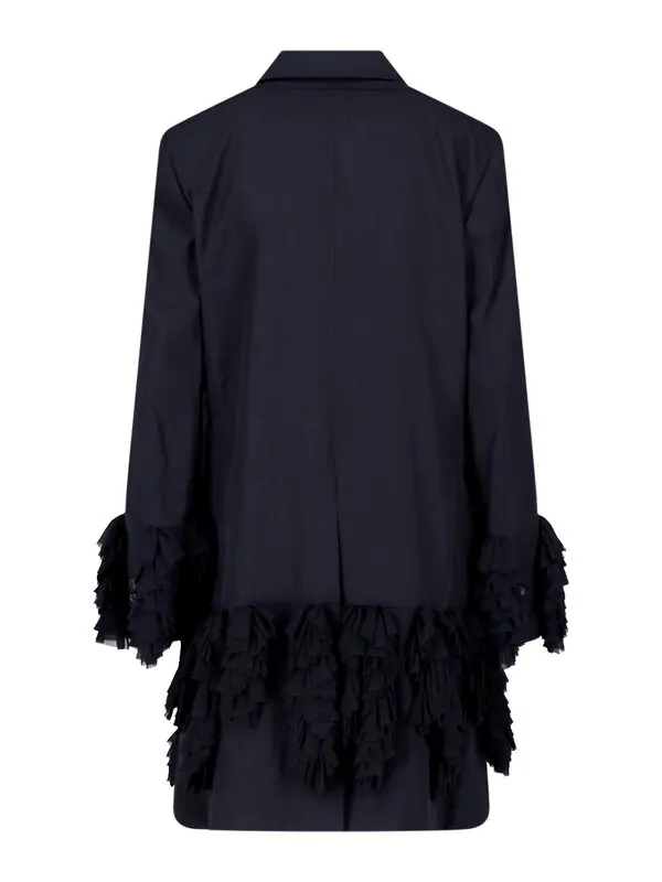 Comme Des Garçons Long Blazer With Ruffles