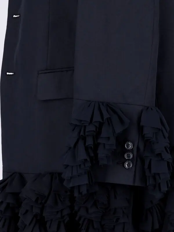 Comme Des Garçons Long Blazer With Ruffles