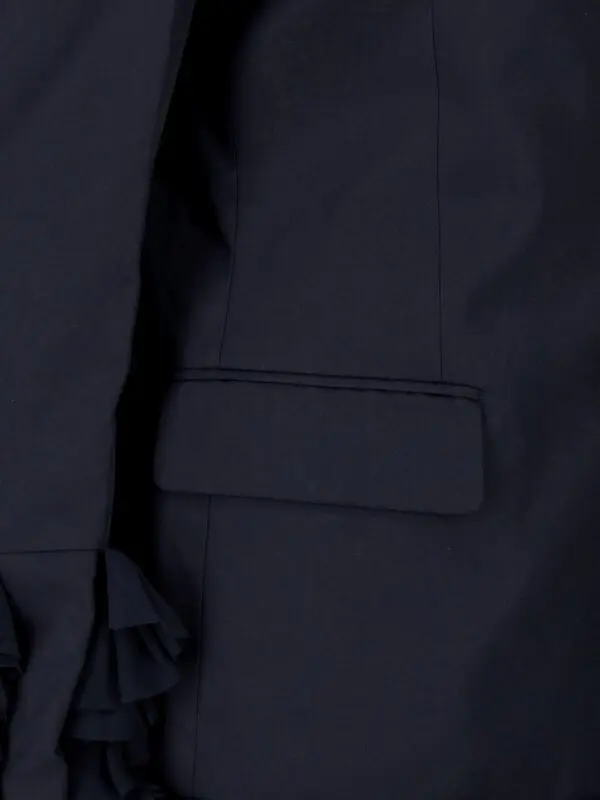 Comme Des Garçons Long Blazer With Ruffles