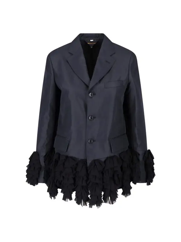 Comme Des Garçons Single-breasted Blazer With Ruffles