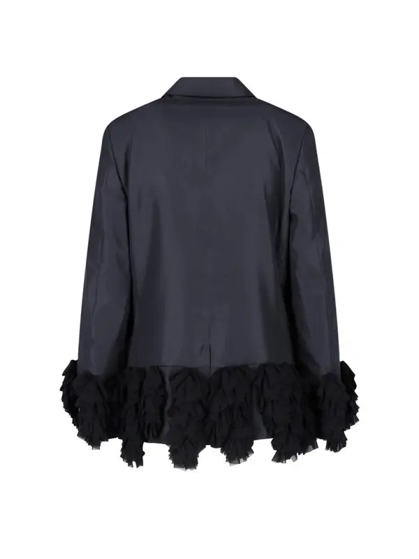 Comme Des Garçons Single-breasted Blazer With Ruffles