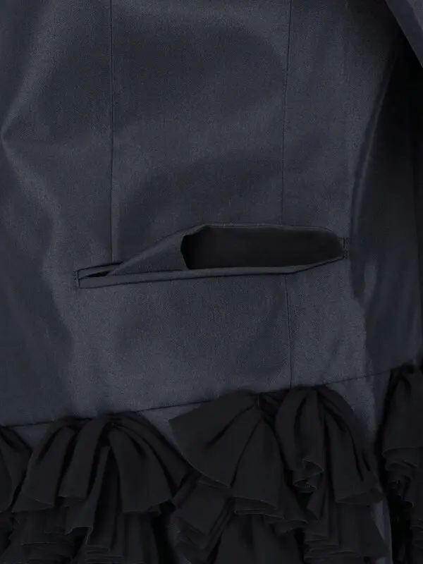Comme Des Garçons Single-breasted Blazer With Ruffles