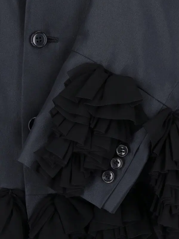 Comme Des Garçons Single-breasted Blazer With Ruffles