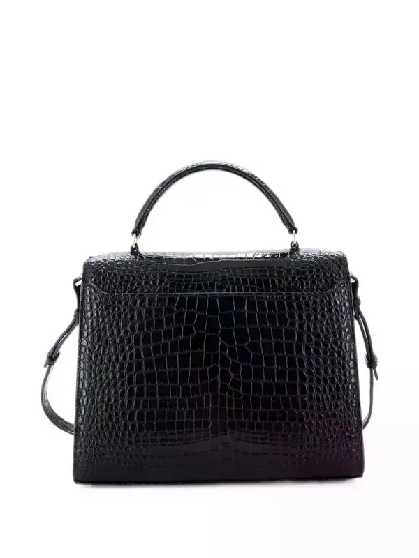 Saint Laurent Cassandra Top Handle Bag Crocodile Embossed Leather Medium Satchel