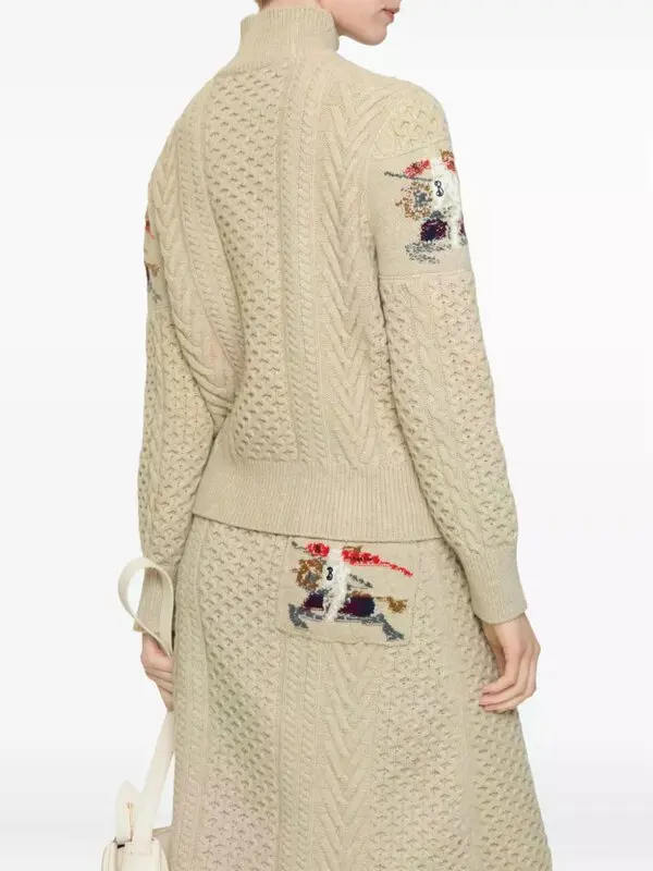 Burberry Ekd Aran-knit Sweater - Neutrals