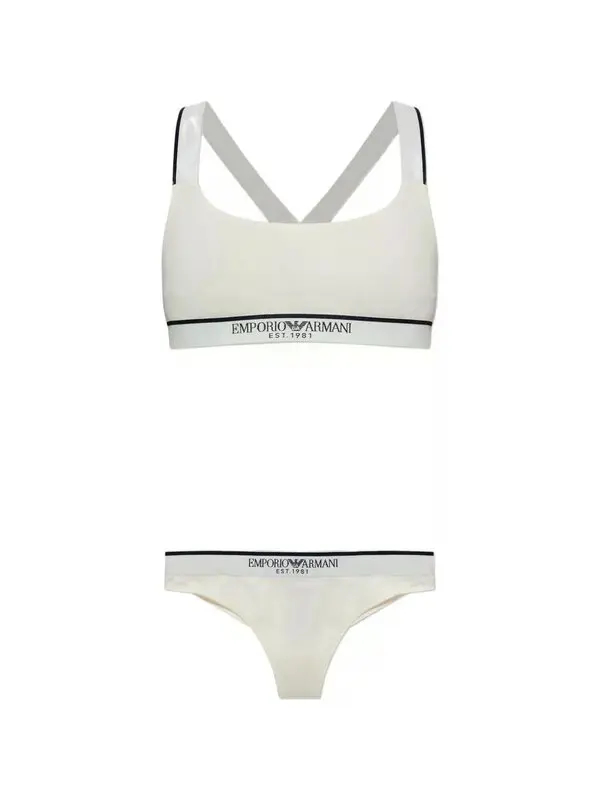 Emporio Armani Logo-tape Lingerie Set - Neutrals