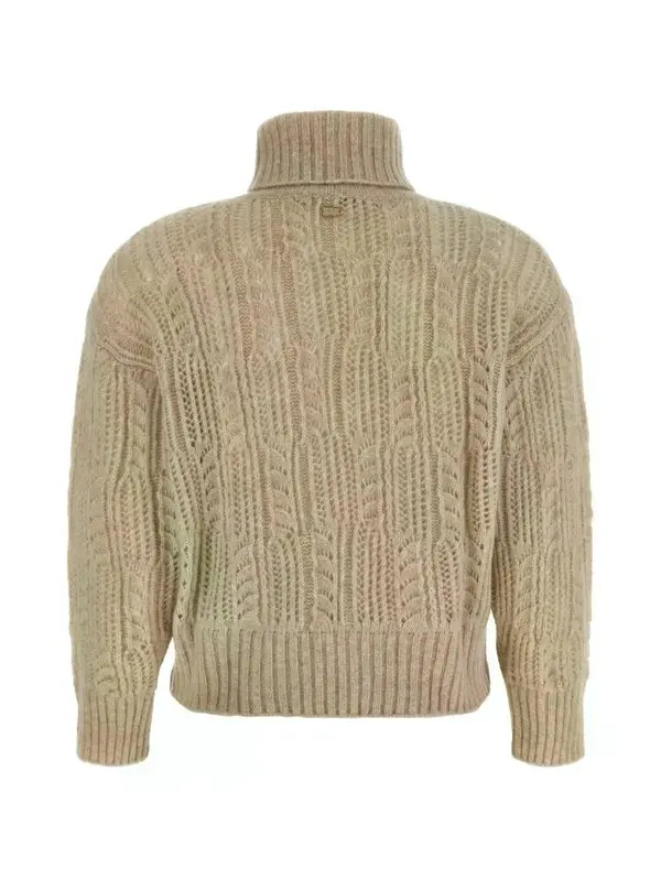 Agnona Openwork Turtleneck Sweater - Neutrals