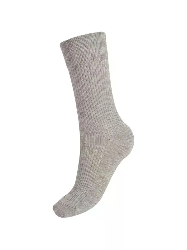 Wolford Ribbed Stretch-cotton Socks - Grey