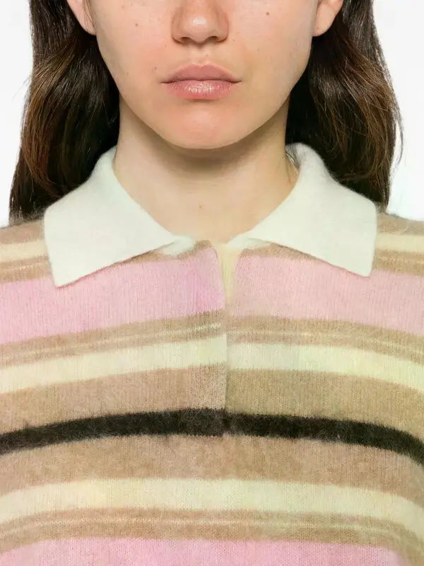 Guest In Residence Grizzly Striped Polo-collar Sweater