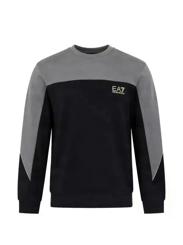 EA7 Logo-print Panelled Sweater - Black