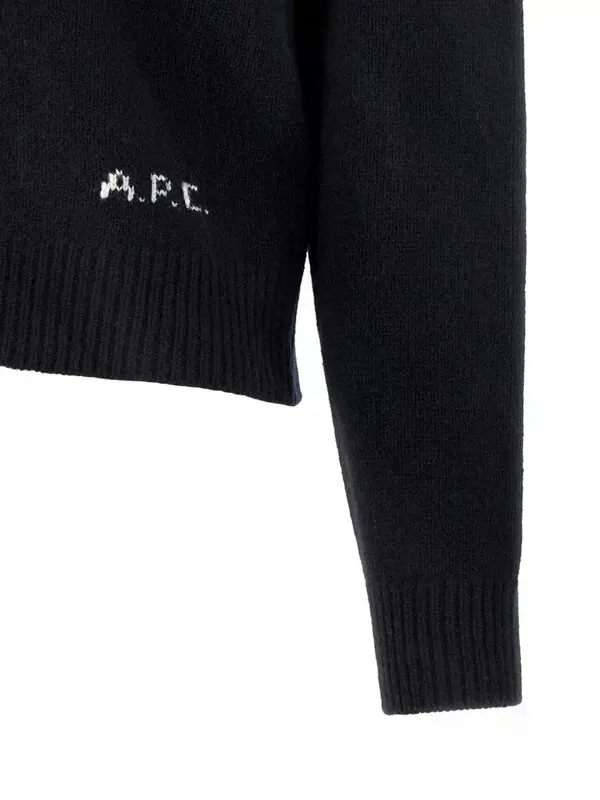A.p.c. Short Embroidered Wool Cardigan