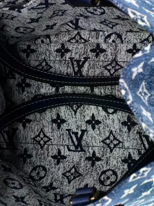 LOUIS VUITTON Onthego Tote Monogram Jacquard Denim Mm Shoulder Bag - Blue