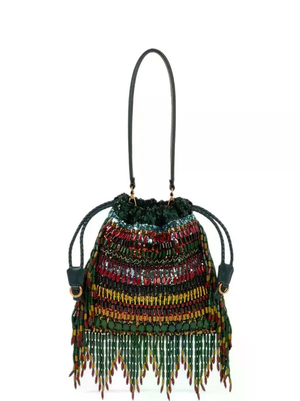 Etro Small Kalispera Bag With Sequins And Beads - Green