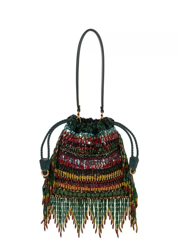 Etro Small Kalispera Bag With Sequins And Beads - Green