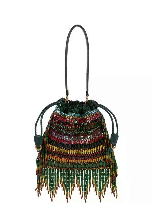 Etro Small Kalispera Bag With Sequins And Beads - Green