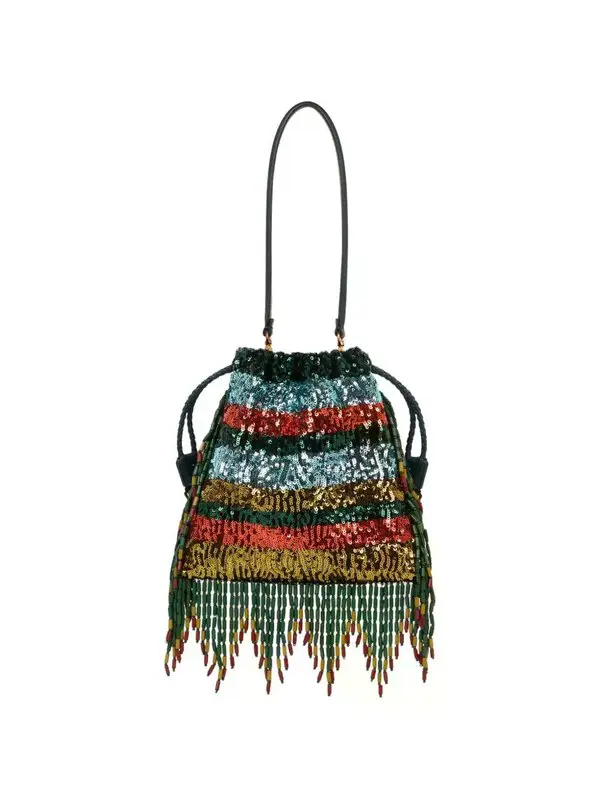 Etro Small Kalispera Bag With Sequins And Beads - Green