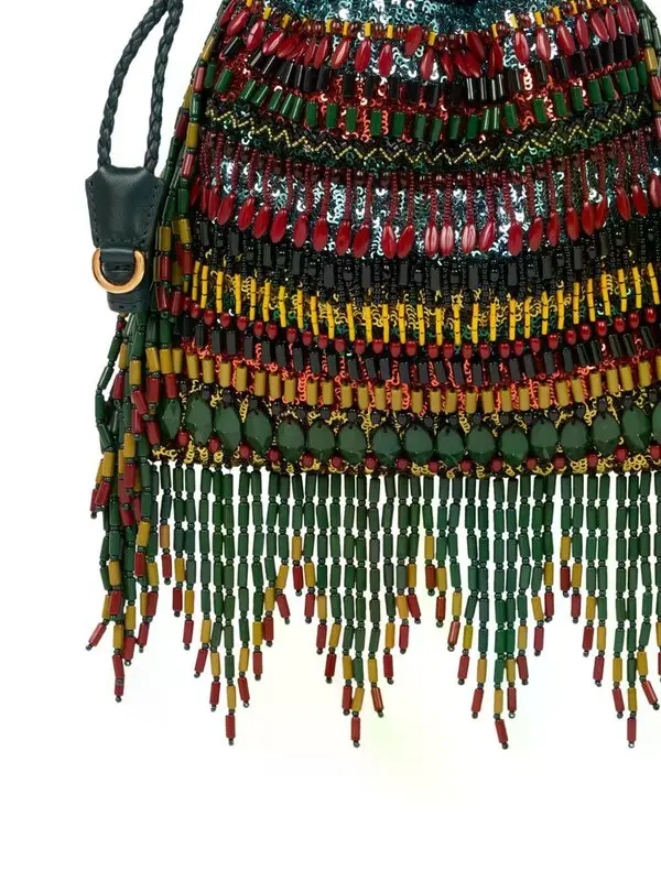 Etro Small Kalispera Bag With Sequins And Beads - Green