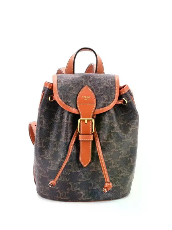 Celine Folco Triomphe Coated Canvas Mini Backpack - Brown