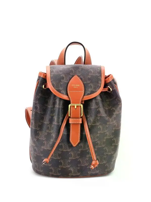 Celine Folco Triomphe Coated Canvas Mini Backpack - Brown