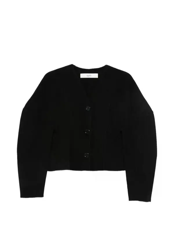 Séfr Shaped Button-up Cardigan - Black