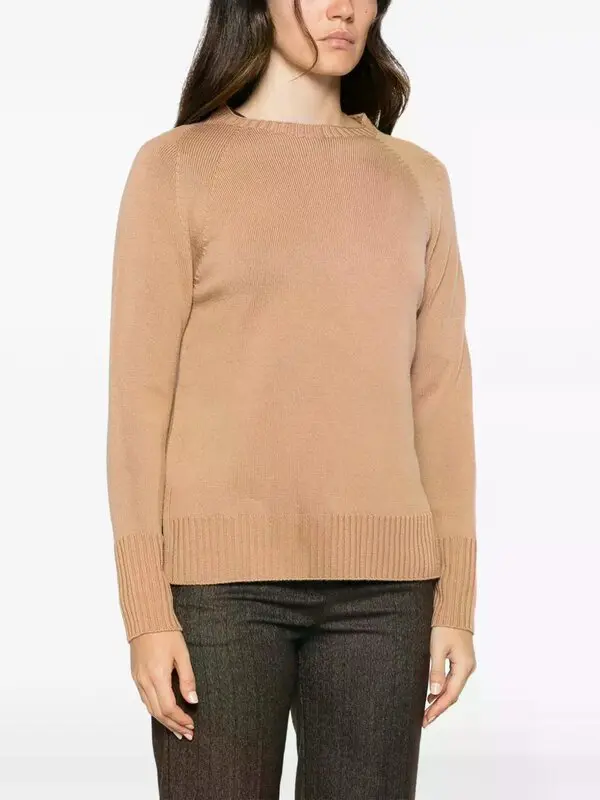 VELA SHOP Ribbed-knit Raglan-sleeve Sweater