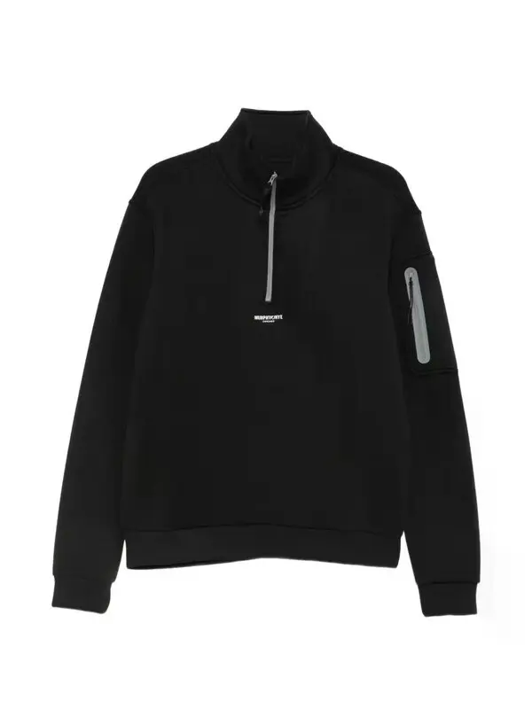 MURPHY&NYE Scrupper Quarter-zip Logo-print Sweatshirt - Black
