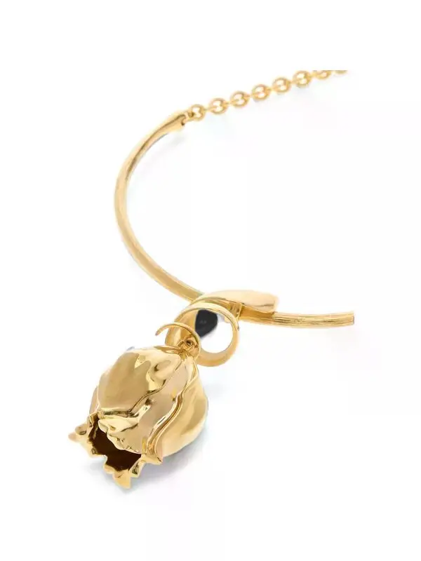 Chloé Spiral Flower Pendant Necklace - Gold