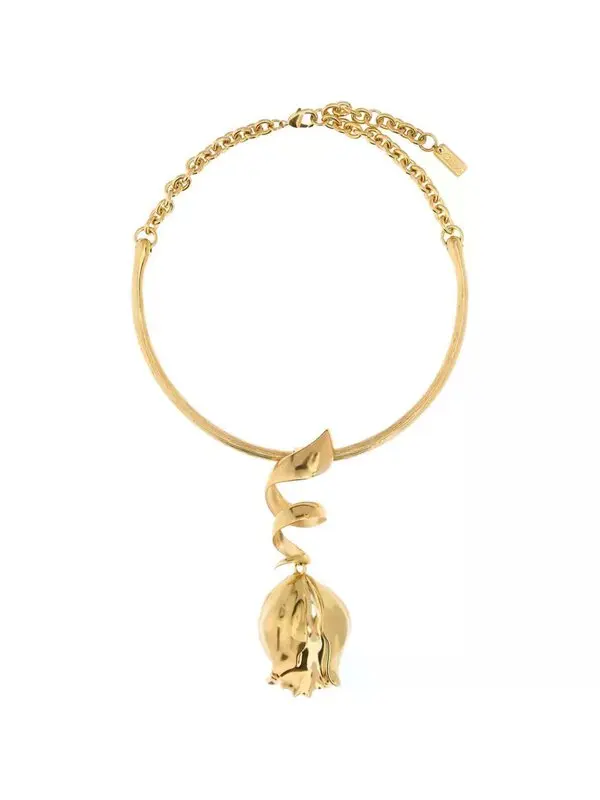 Chloé Spiral Flower Pendant Necklace - Gold