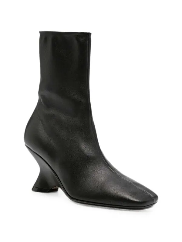 Dries Van Noten Leather Heeled Ankle Boots