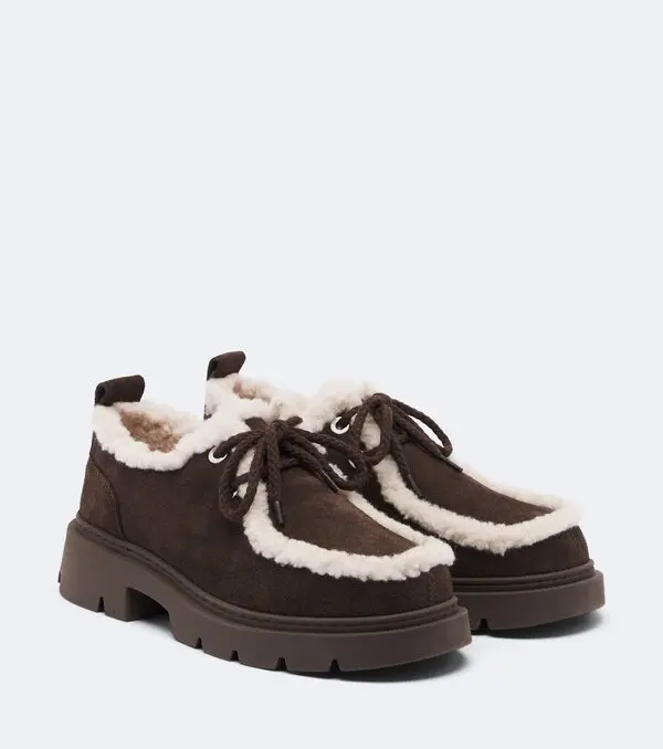 Inuikii Mocabee Shearling-lined Suede Lace-up Shoes