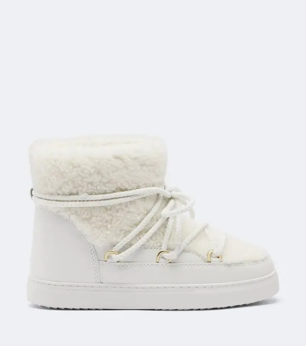 Inuikii Curly Shearling And Leather Snow Boots