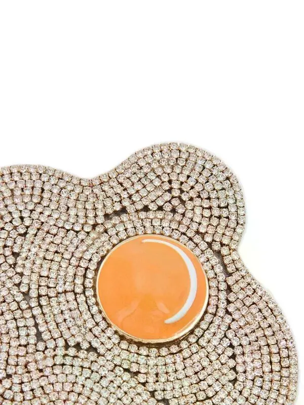 Essentiel Antwerp Egg-shaped Rhinestone-embellished Brooch - Gold
