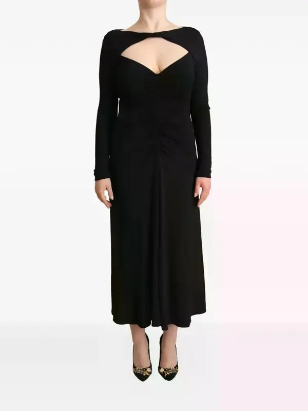 Pinko Cut-out Ruched-waist Dress - Black