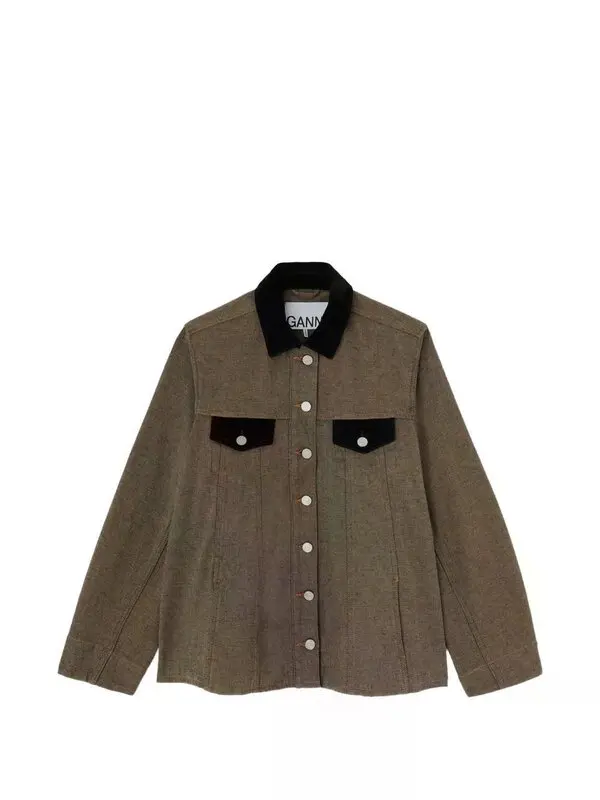 GANNI Overshirt In Neppy Denim