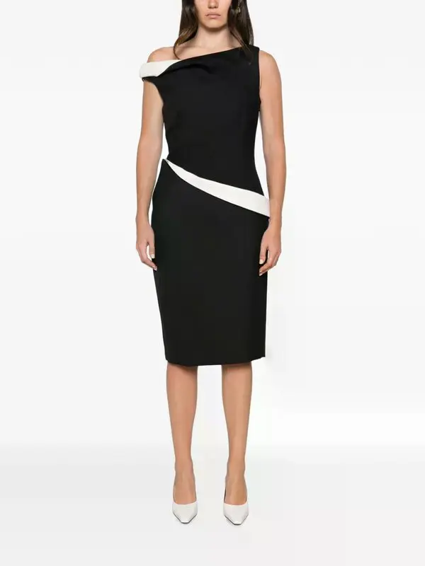 RÓHE Asymmetric Two-tone Midi Dress