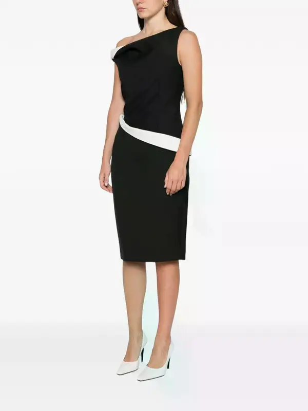 RÓHE Asymmetric Two-tone Midi Dress