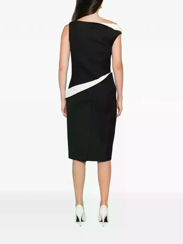 RÓHE Asymmetric Two-tone Midi Dress