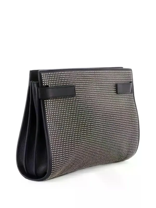 Saint Laurent Sac De Jour Studded Leather Medium Clutch Bag - Black