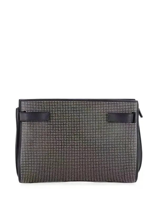 Saint Laurent Sac De Jour Studded Leather Medium Clutch Bag