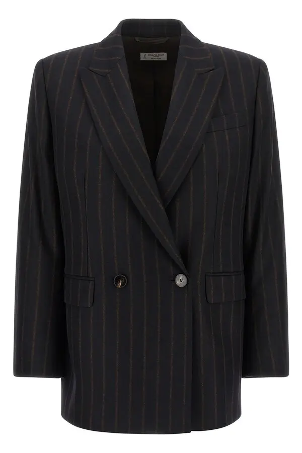 Alberto Biani Pinstripe Flannel Blazer
