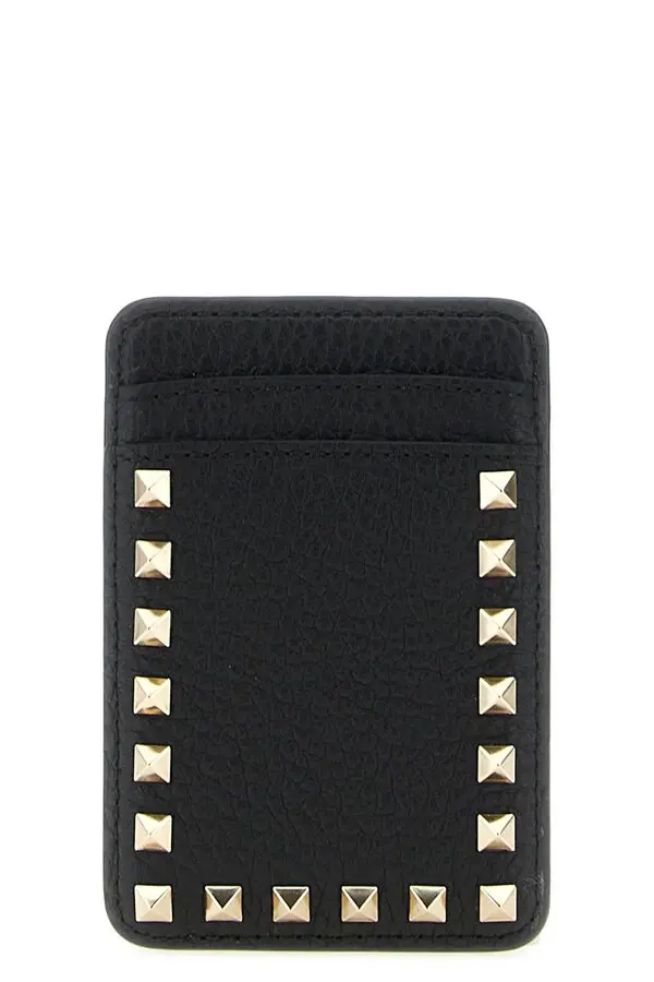 Valentino Garavani Rockstud' Magnetic Card Holder - Black