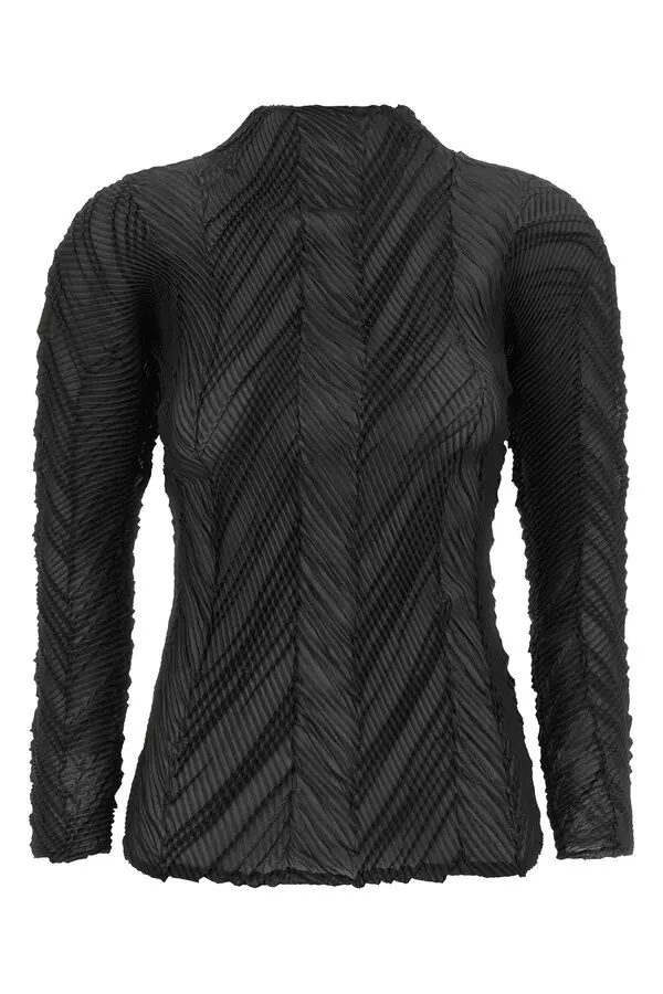 Issey Miyake Zigzag Pleats' Sweater - Black