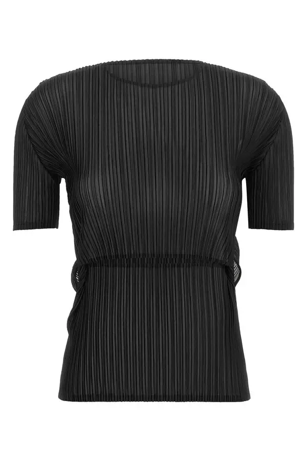 Issey Miyake Sheer Slit Pleats' Top